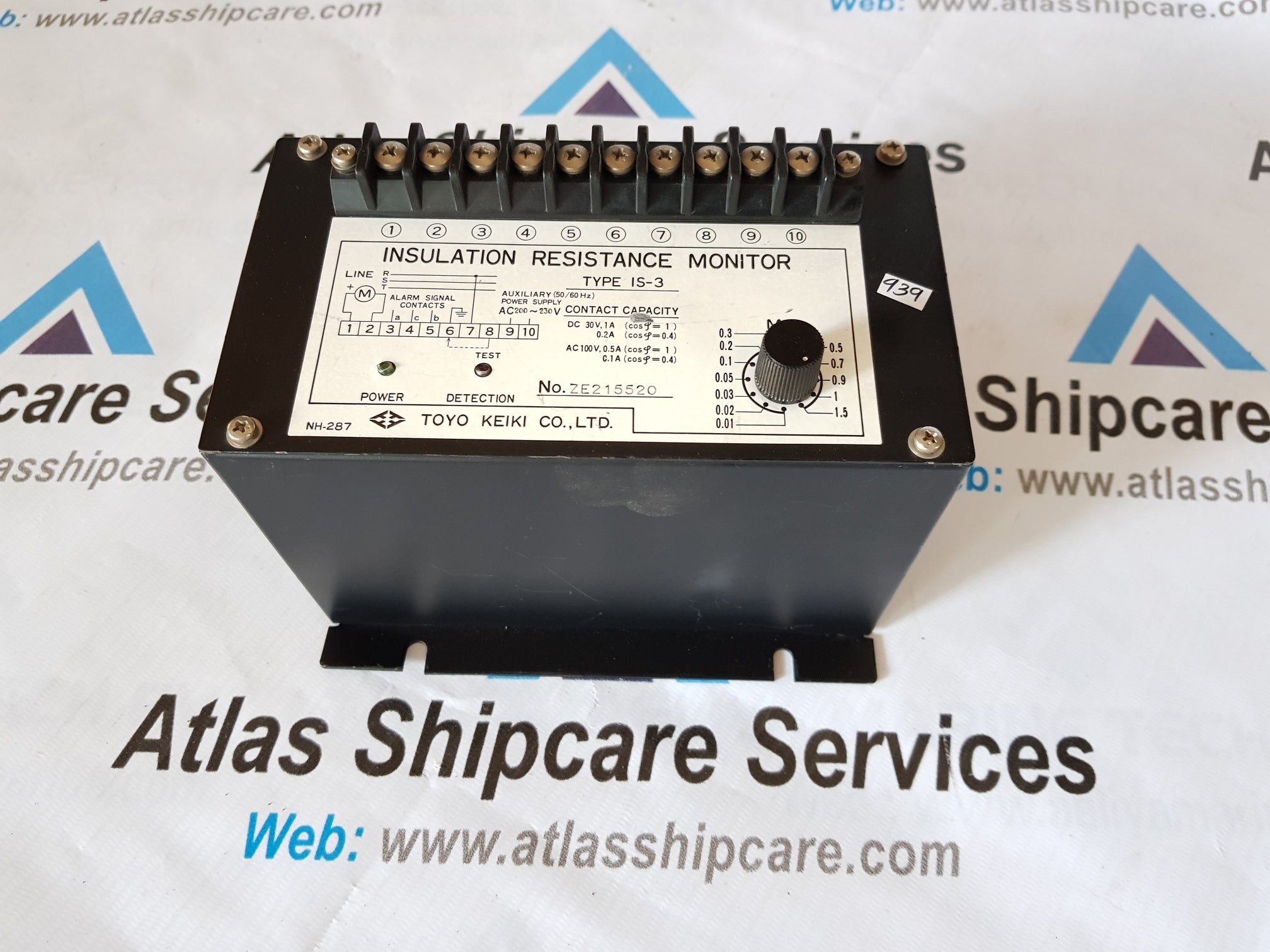 TOYO KEIK IS-3 INSULATION RESISTANCE MONITOR 200-230V – Atlas Shipcare ...