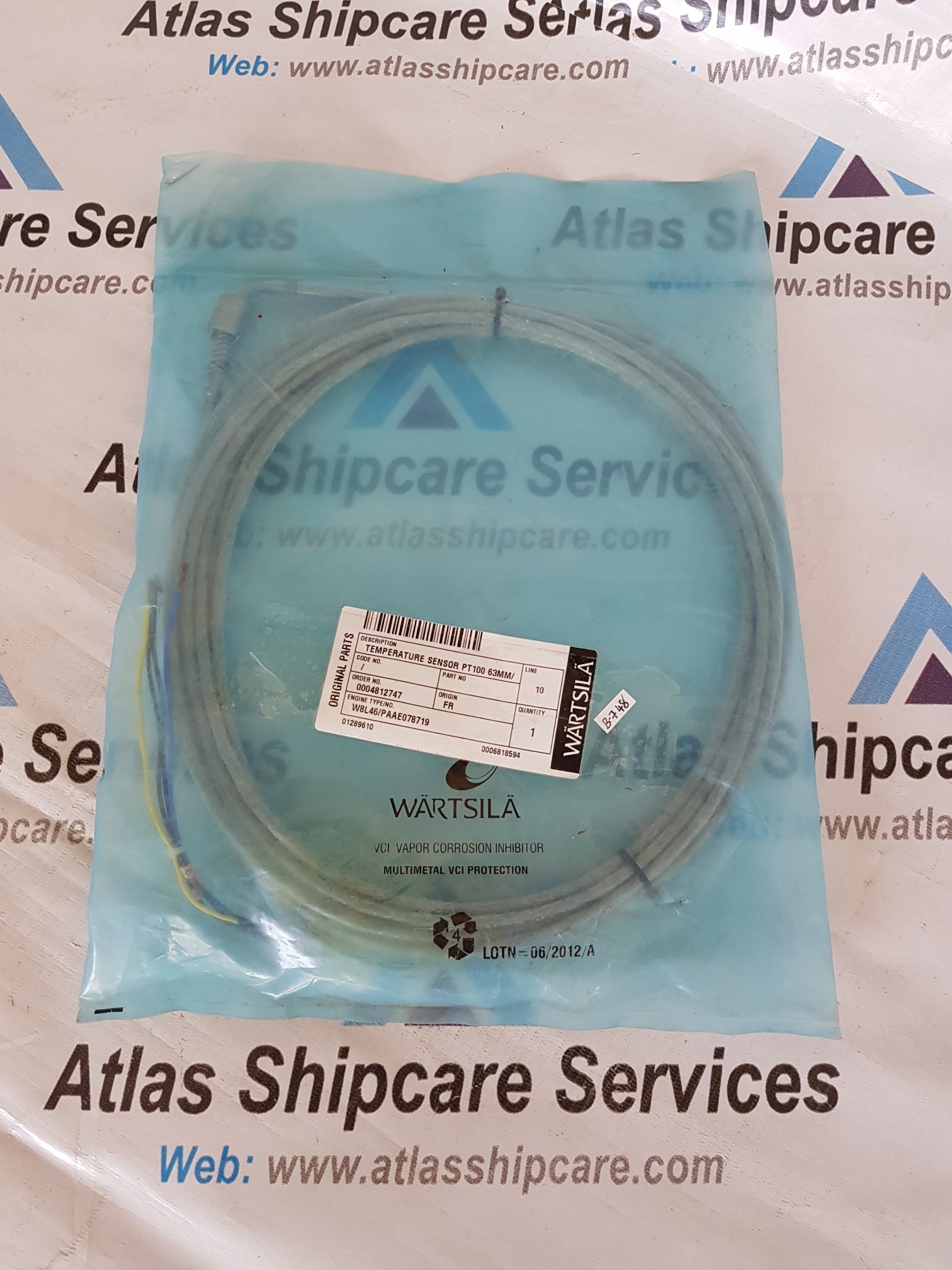 WARTSILA TEMPERATURE SENSOR PT100 63MM – Atlas Shipcare Services