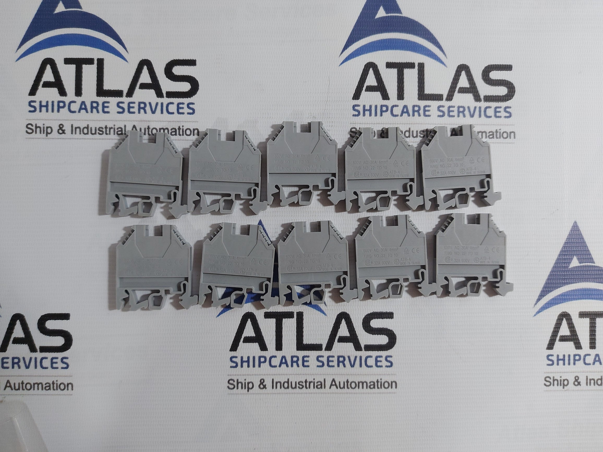 ATB-4 RAIL TYPE TERMINAL BLOCK 4mm2 600VAC 30A – Atlas Shipcare Services