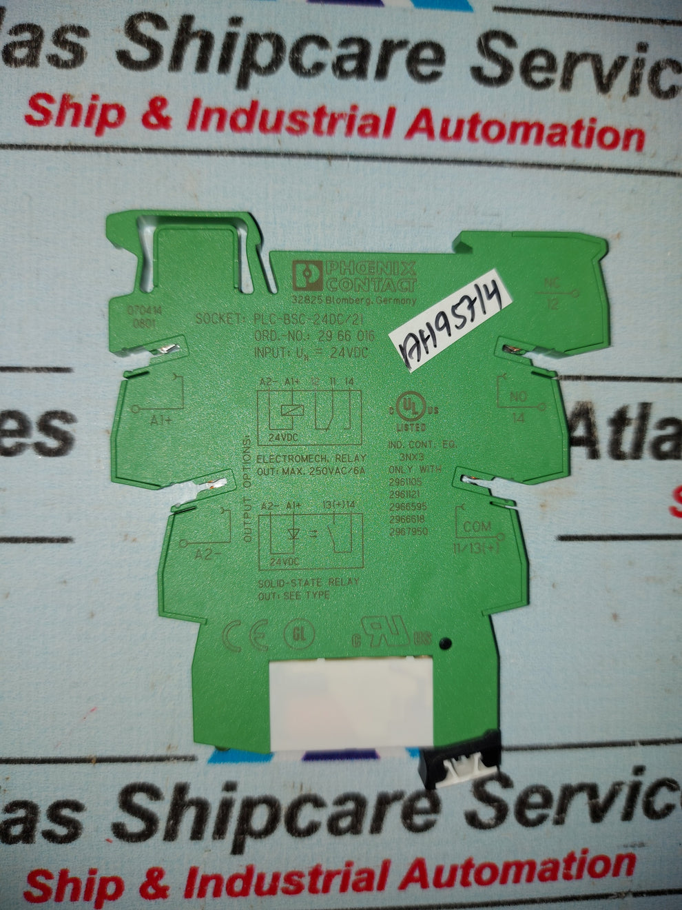 PHOENIX CONTACT PLC-BSC-24DC/21 RELAY BASE 2966016 – Atlas Shipcare ...