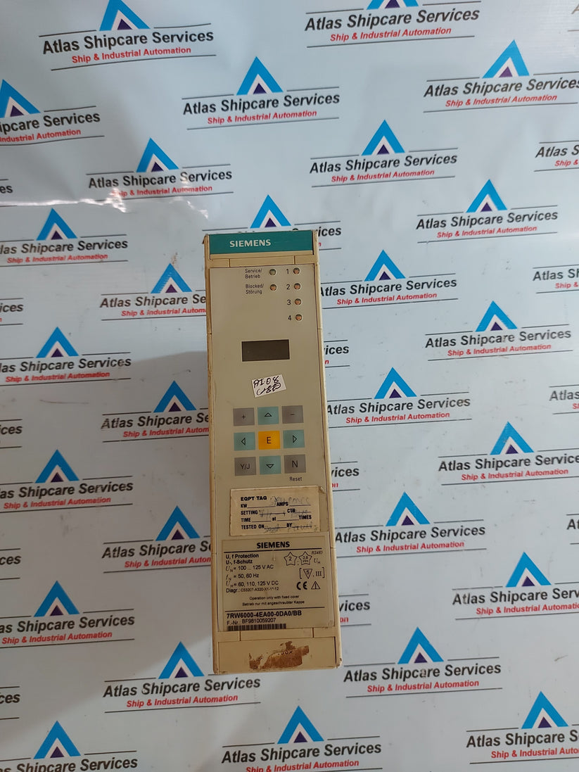 SIEMENS 7RW6000-4EA00-0DA0/BB PROTECTION RELAY – Atlas Shipcare Services