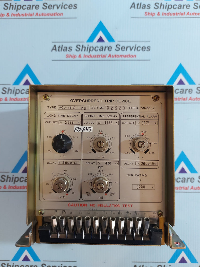 TERASAKI AOJ-1SC-PB OVERCURRENT TRIP DEVICE – Atlas Shipcare Services