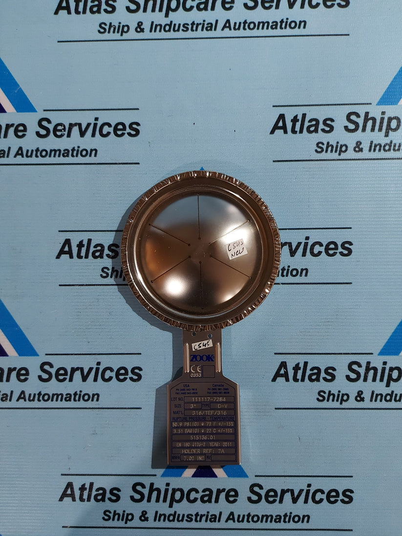 ZOOK RUPTURE DISK 3" D-V 316/TEF/316 – Atlas Shipcare Services