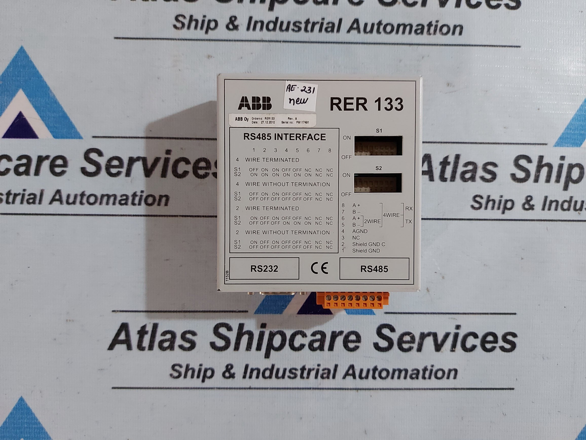 ABB RER 133 COMMUNICATION CONVERTER BUS CONNECTION MODULE – Atlas ...