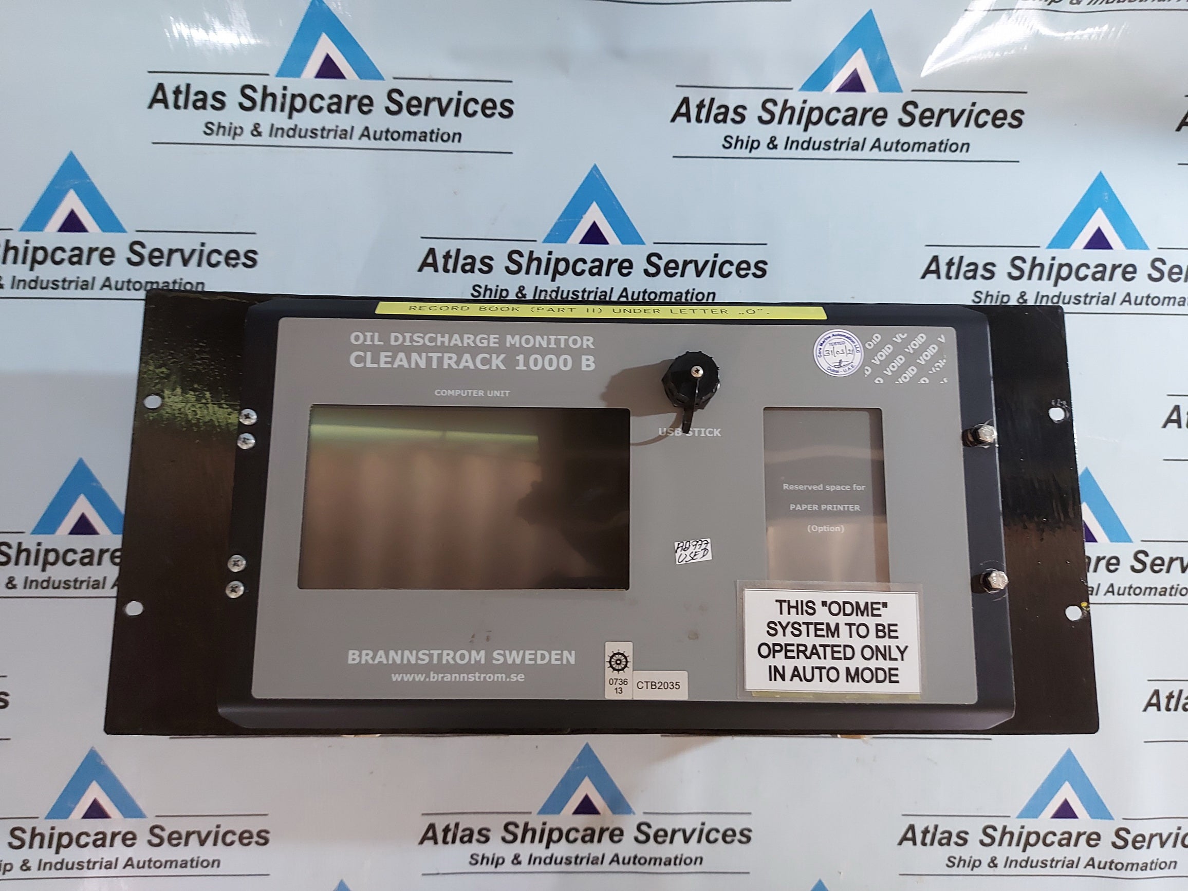 BRANNSTROM CLEANTRACK 1000 B OIL DISCHARGE MONITOR COMPUTER UNIT ...