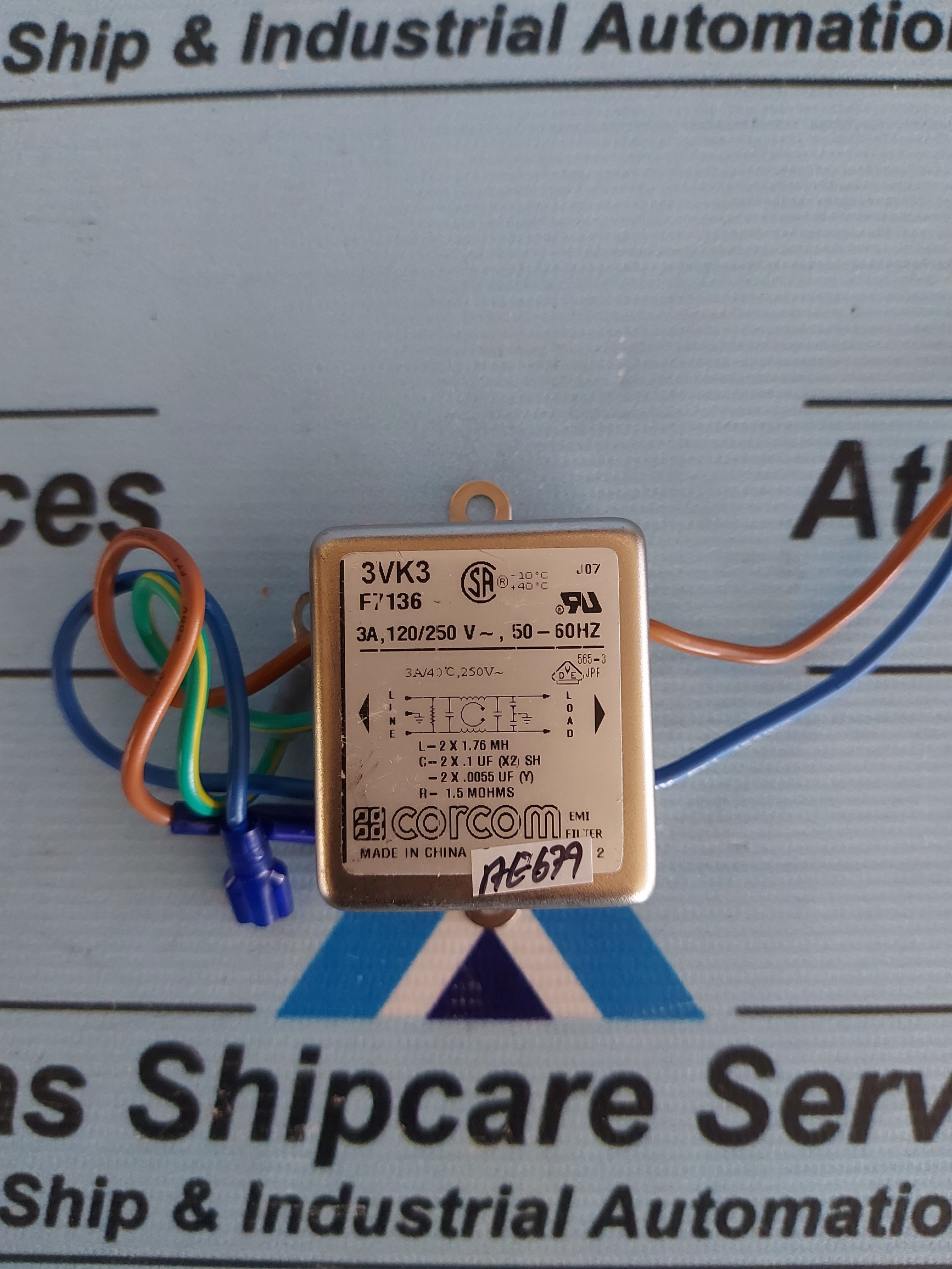 CORCOM 3VK3 F7136 EMI FILTER – Atlas Shipcare Services