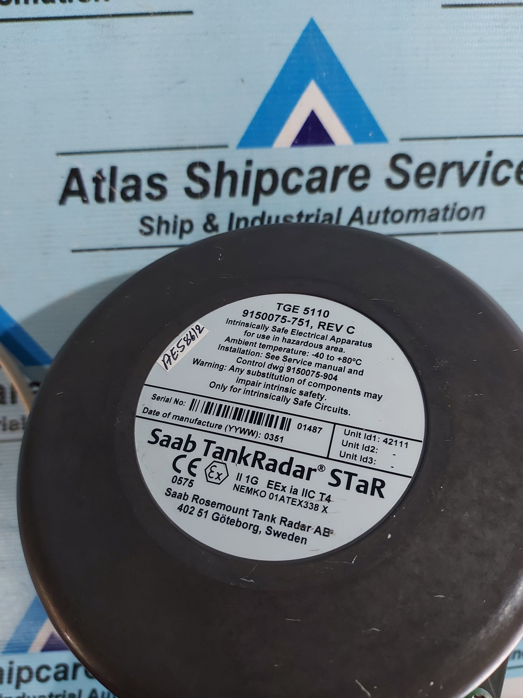SAAB ROSEMOUNT TANK RADAR STAR TGE 5110 9150075-751 REV.C – Atlas Shipcare Services