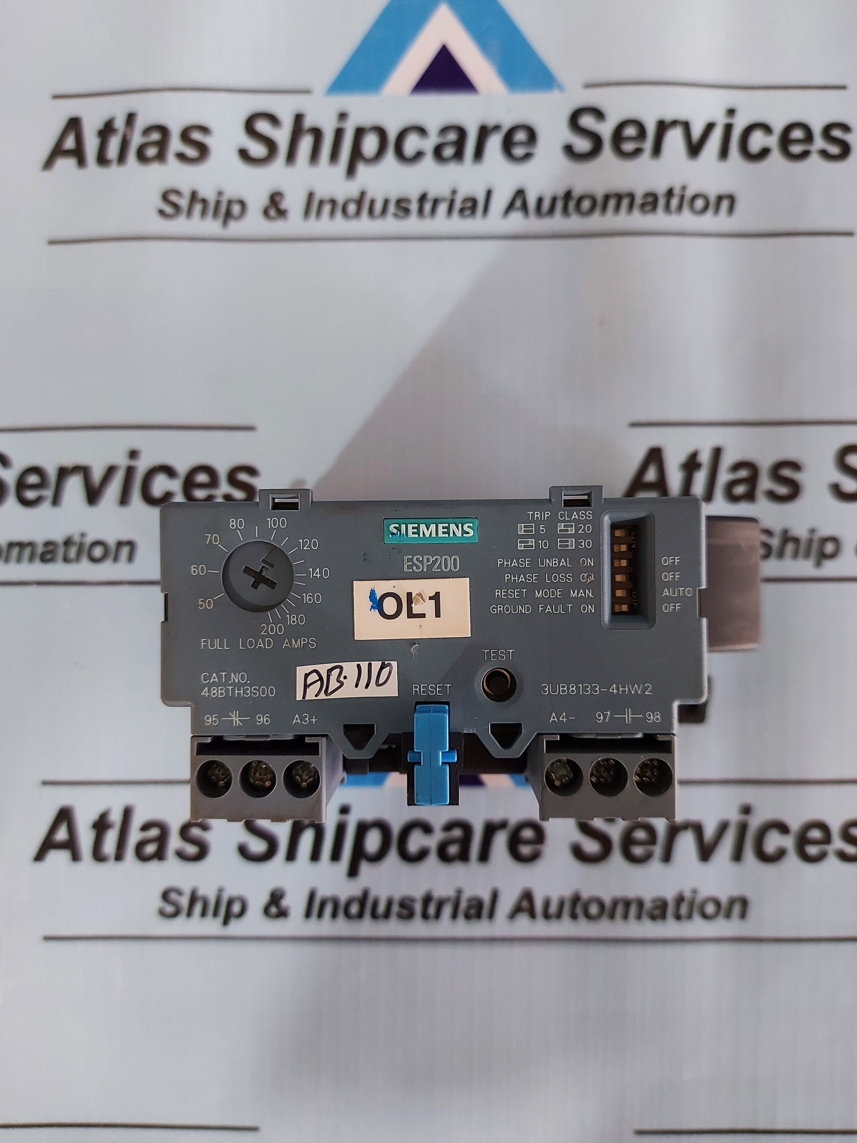 SIEMENS 48BTH3S00 ESP200 SOLID STATE OVERLOAD RELAY – Atlas Shipcare ...