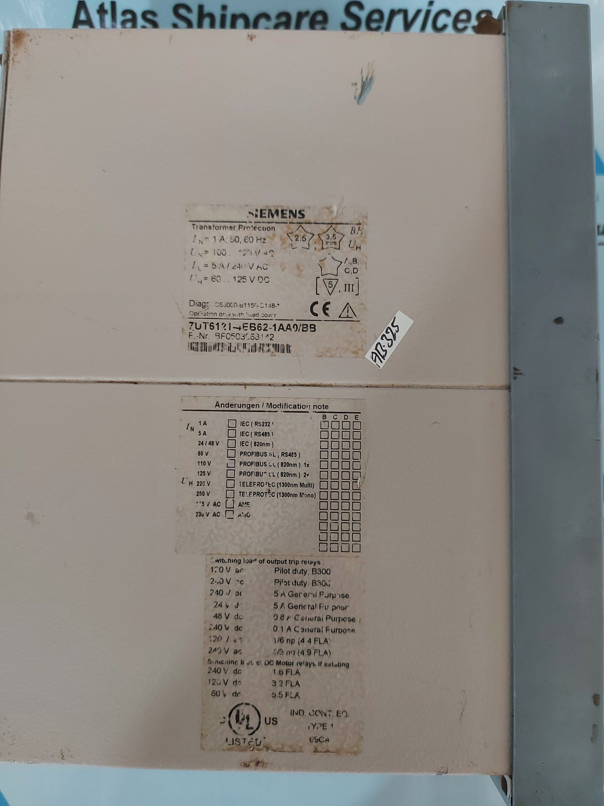 SIEMENS SIPROTEC 7UT61 TRANSFORMER DIFFERENTIAL PROTECTION RELAY 7UT61 ...
