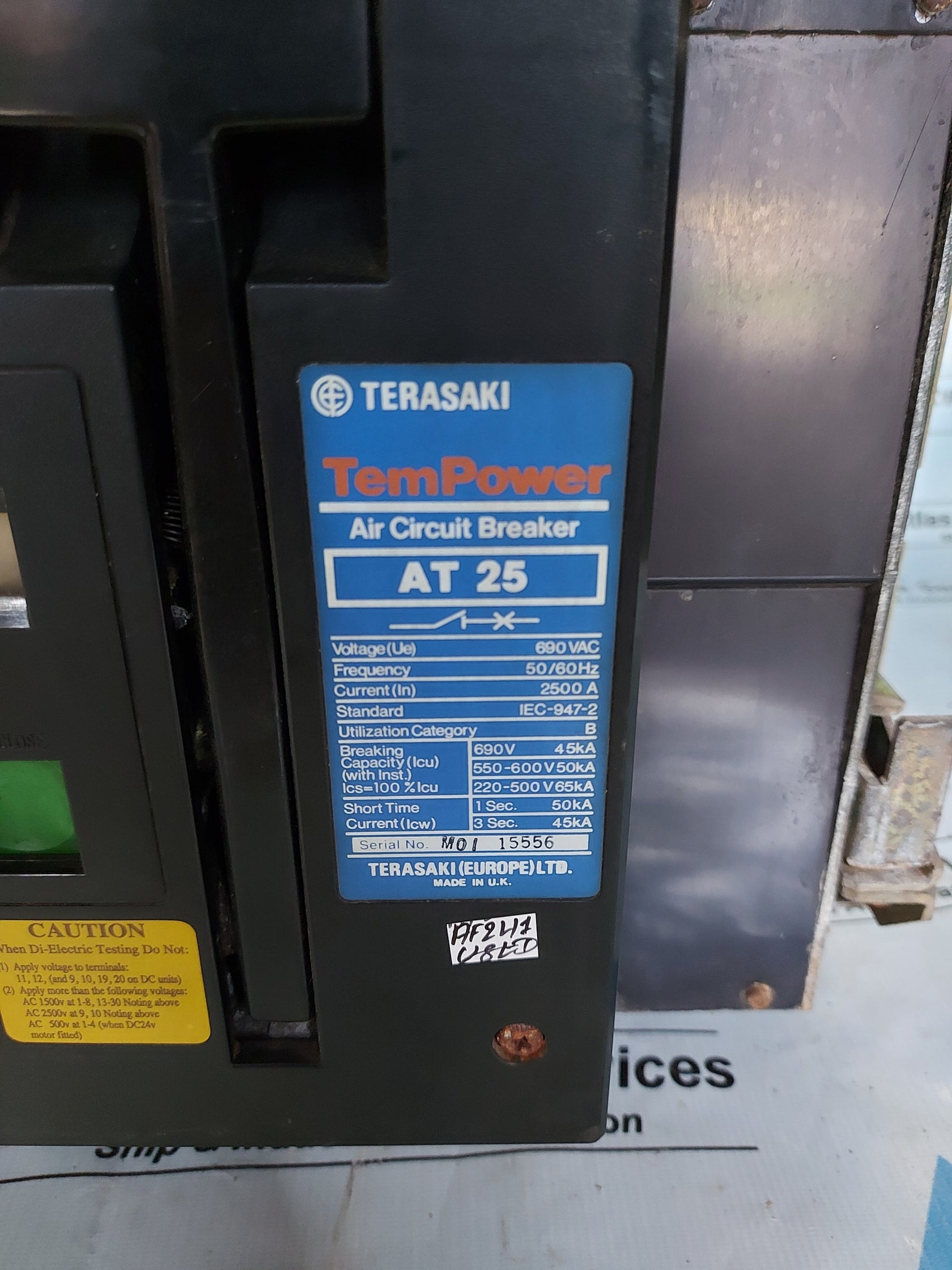 TERASAKI TEMPOWER AT 25 AIR CIRCUIT BREAKER – Atlas Shipcare Services