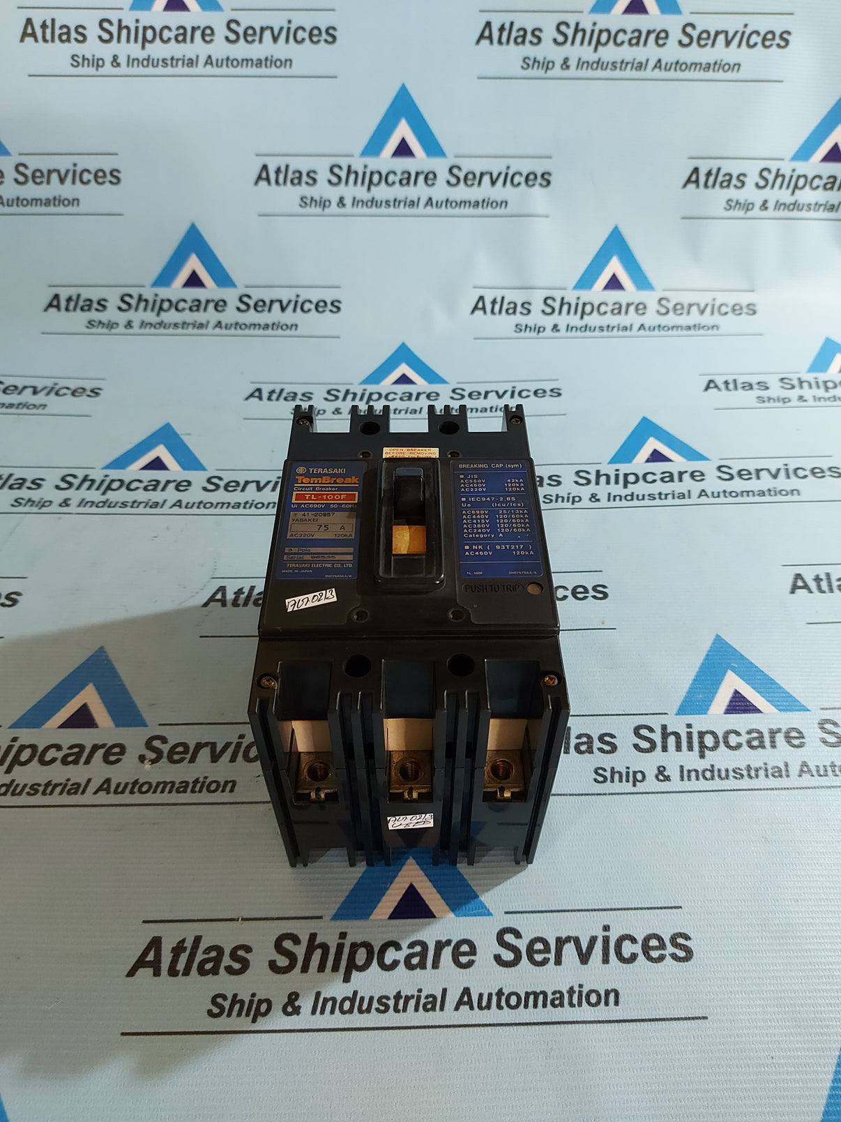 TERASAKI TL-100F TEMBREAK MOLDED CASE CIRCUIT BREAKER 3 POLE AC690V 50 ...
