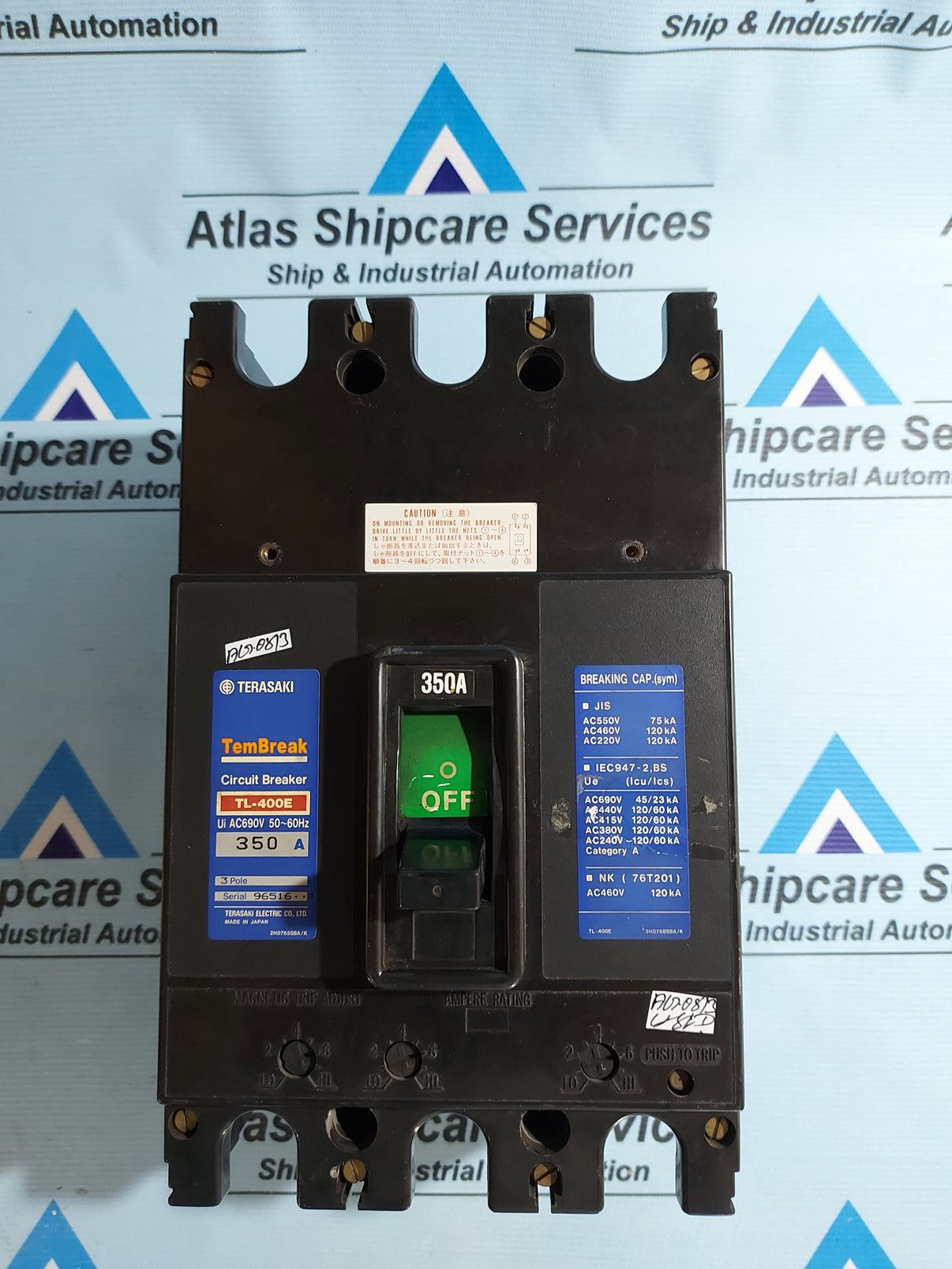TERASAKI TL-400E TEMBREAKE CIRCUIT BREAKER AC690V 350A – Atlas Shipcare ...