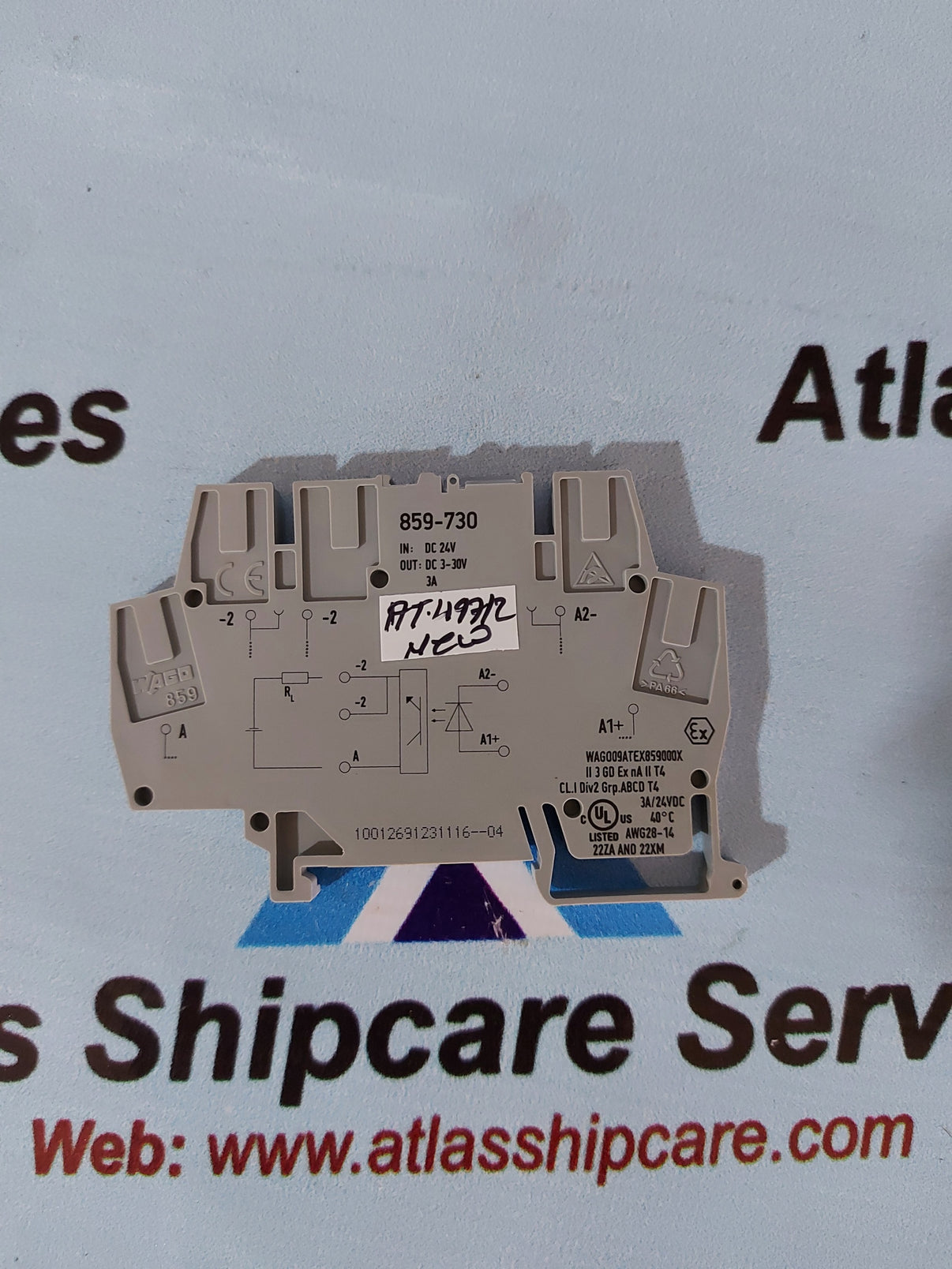 WAGO 859-730 OPTOCOUPLER TERMINAL BLOCK RELAY – Atlas Shipcare Services