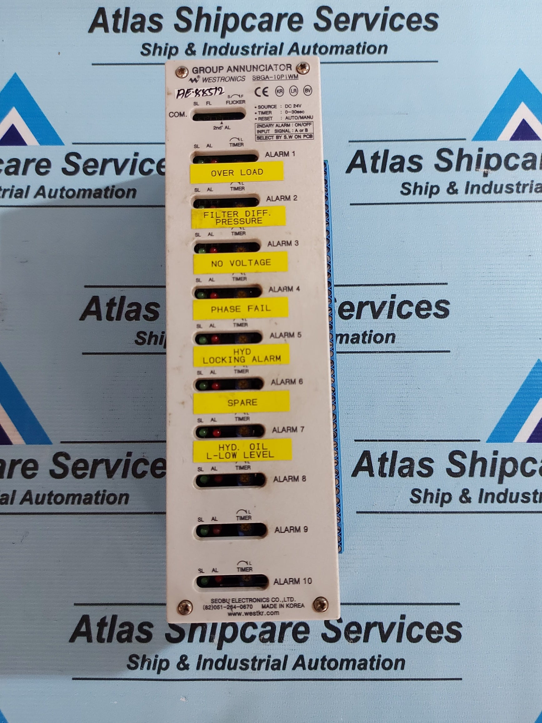 WESTRONICS SBGA-10P1WM GROUP ANNUNCIATOR – Atlas Shipcare Services